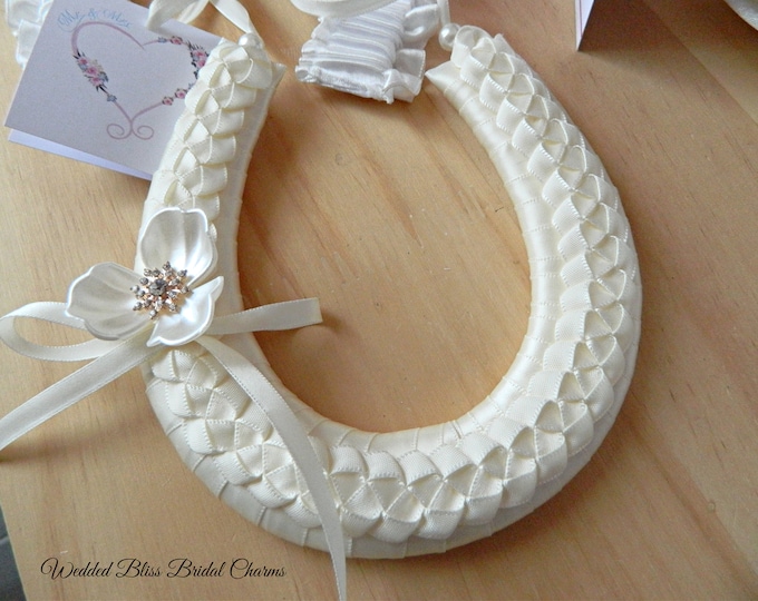 Wedding Horseshoe for the Bride,bridal Horseshoe, Ivory Satin Braided ...