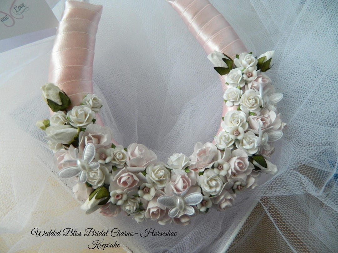 Wedding Horseshoe for the Bride , Bridal Horseshoe Soft Pink Satin ...