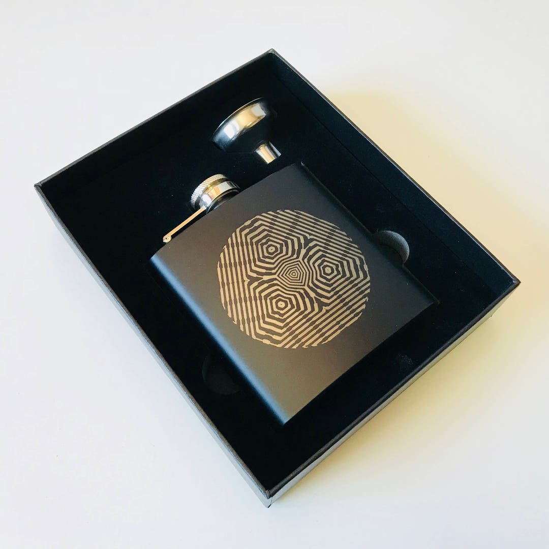 Optic Triangulation - Black Stainless Steel Flask - Gift for Him - Gift ...