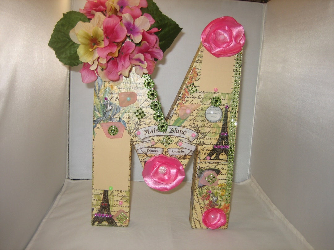 The Letter M Name Gift Desk Decor Paper Weight Photo Prop Birthday ...