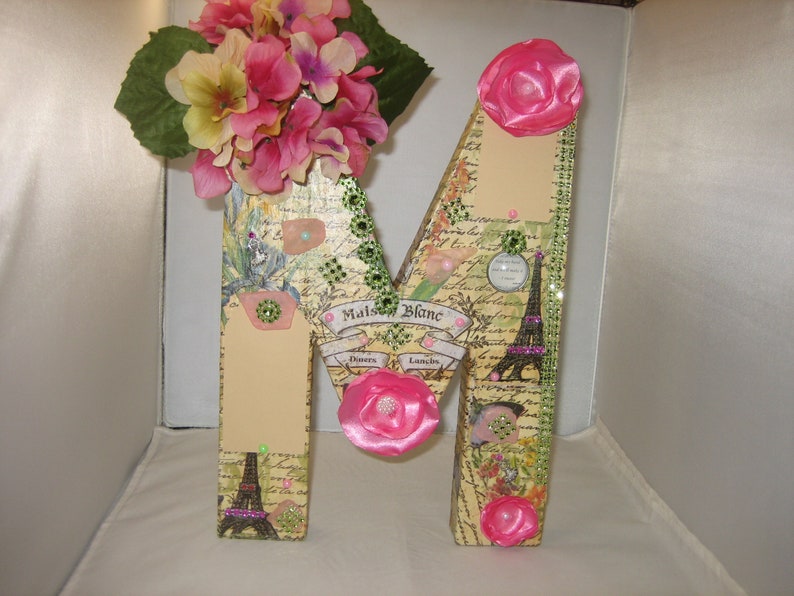 The Letter M Name Gift Desk Decor Paper Weight Photo Prop Birthday ...