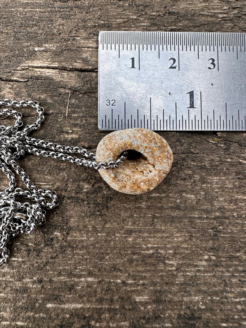 Small Hag Stone With Stainless Steel Chain, Genuine Beach Found Holey ...