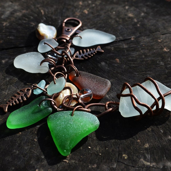 Sea Glass Keychain - Etsy