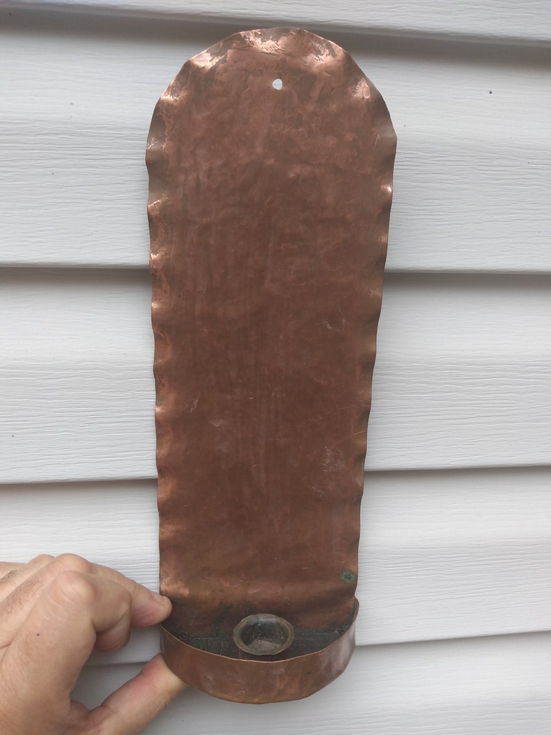 Craftsman Hammered Copper Sconce Candle Vintage | Etsy