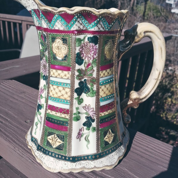 Hand Painted Nippon Pitcher - Etsy