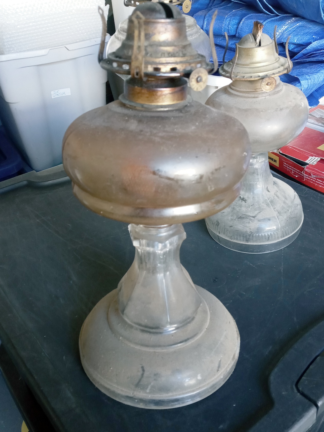 Glass Oil Lamp Victorian 1880s Attic Find Table Lamp - Etsy