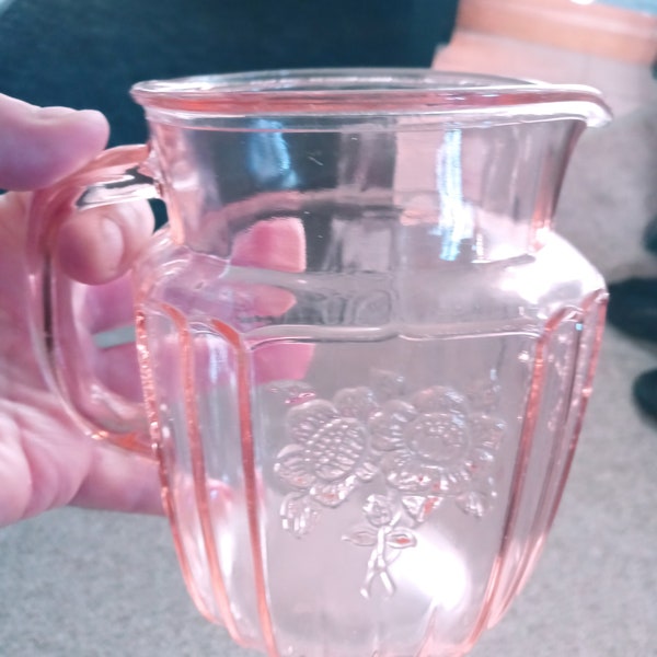 Pink Glass Pitcher - Etsy