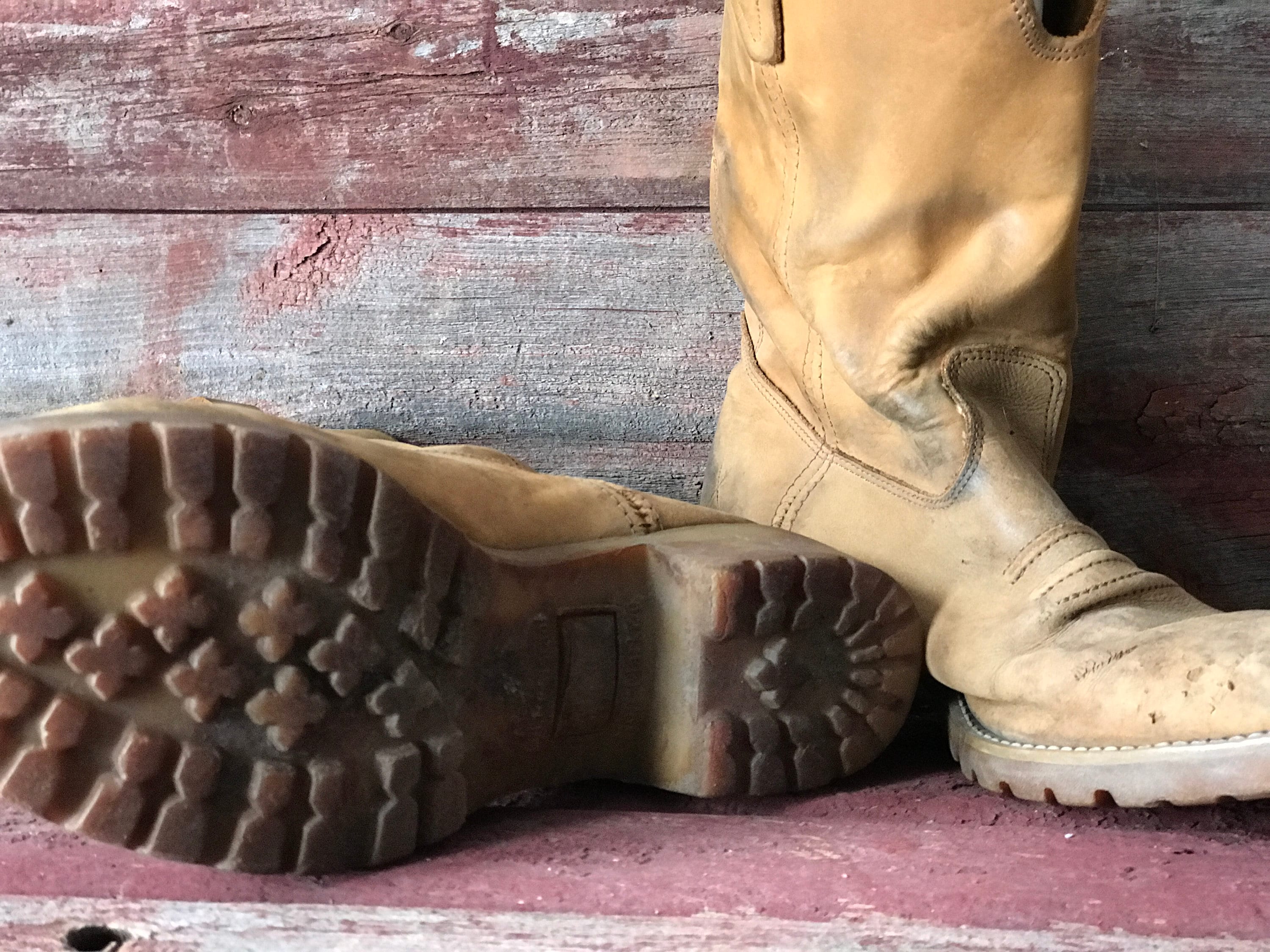 Vintage Tan Leather Western Work Boots - Etsy