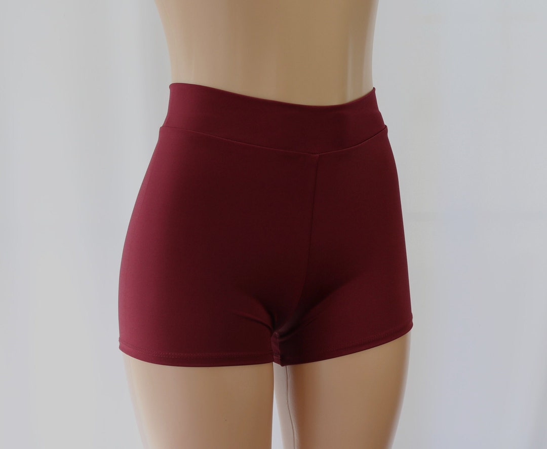 Dark Burgundy Wine Matte Booty Shorts High Waist Child, Adult and Plus Sizes - Etsy