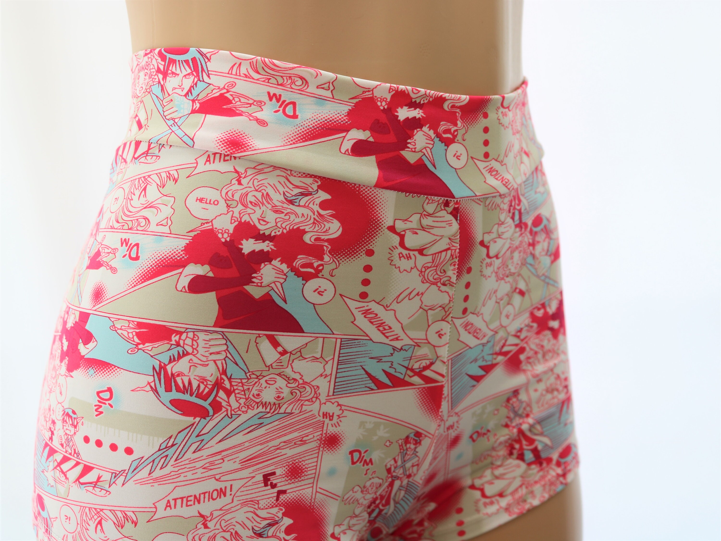 Cartoon Comic Spandex High Waist Cheeky or Full Coverage Booty - Etsy