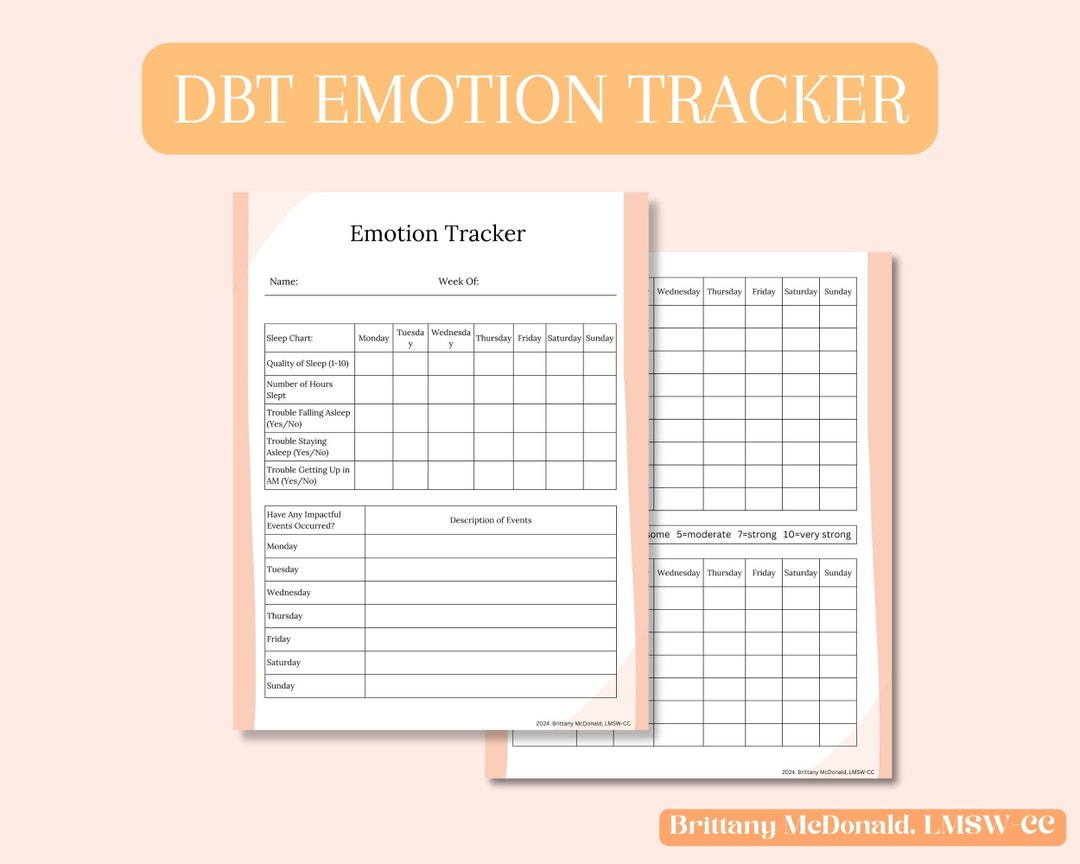 DBT Emotion Tracker, Diary Card, Emotion Planner, Skills Tracking ...