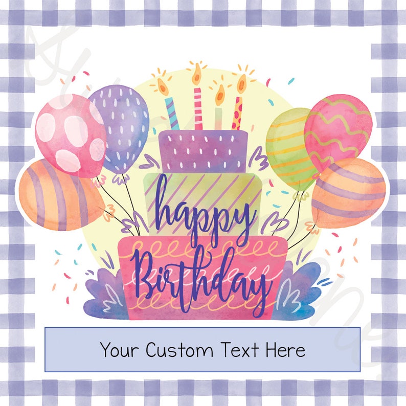 Printable Gift Tag / Happy Birthday / Birthday Cake / Balloons | Etsy