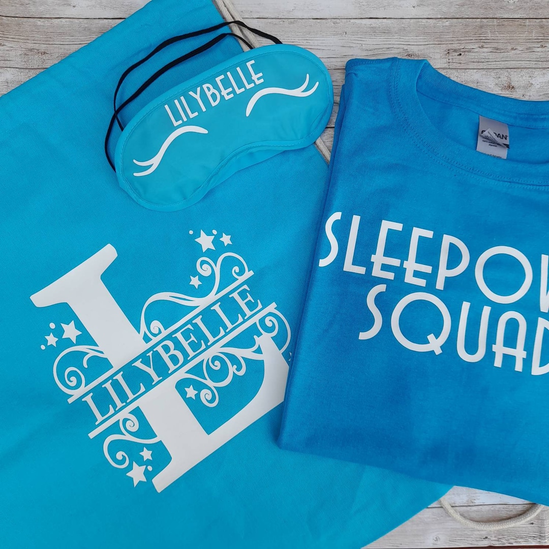 Personalised Sleepover Set, Slumber Party Favour, 3 Piece Set, T Shirt ...