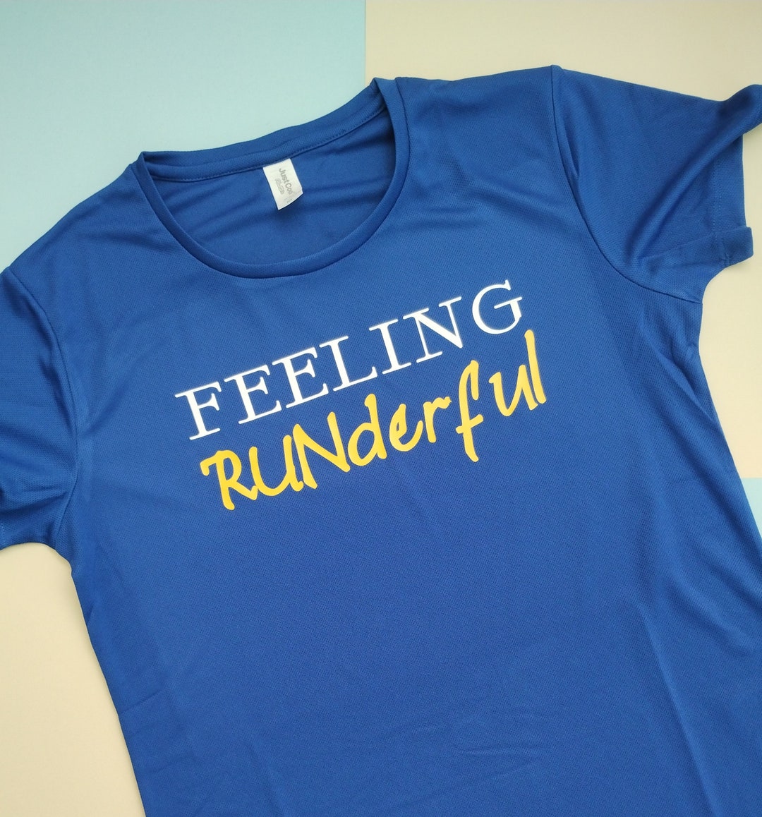 Mens and Womens Running Top, Feeling Runderful, Runners Technical T ...