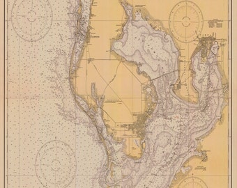 Custom Chart of Tampa Bay and St. Joseph Sound 11412 - Etsy