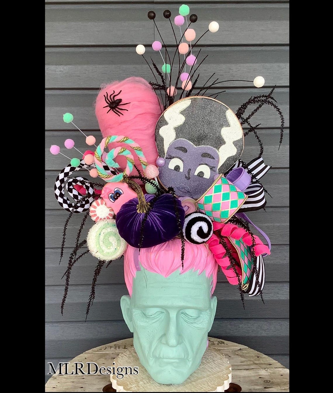 Frankenstein Candy Head Centerpiece | Pastel Goth Halloween Decor - Etsy