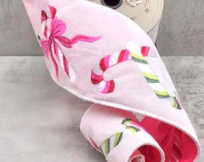 4 Inch Dstevens Candy Cane Dream Christmas Wired Ribbon, Christmas ...