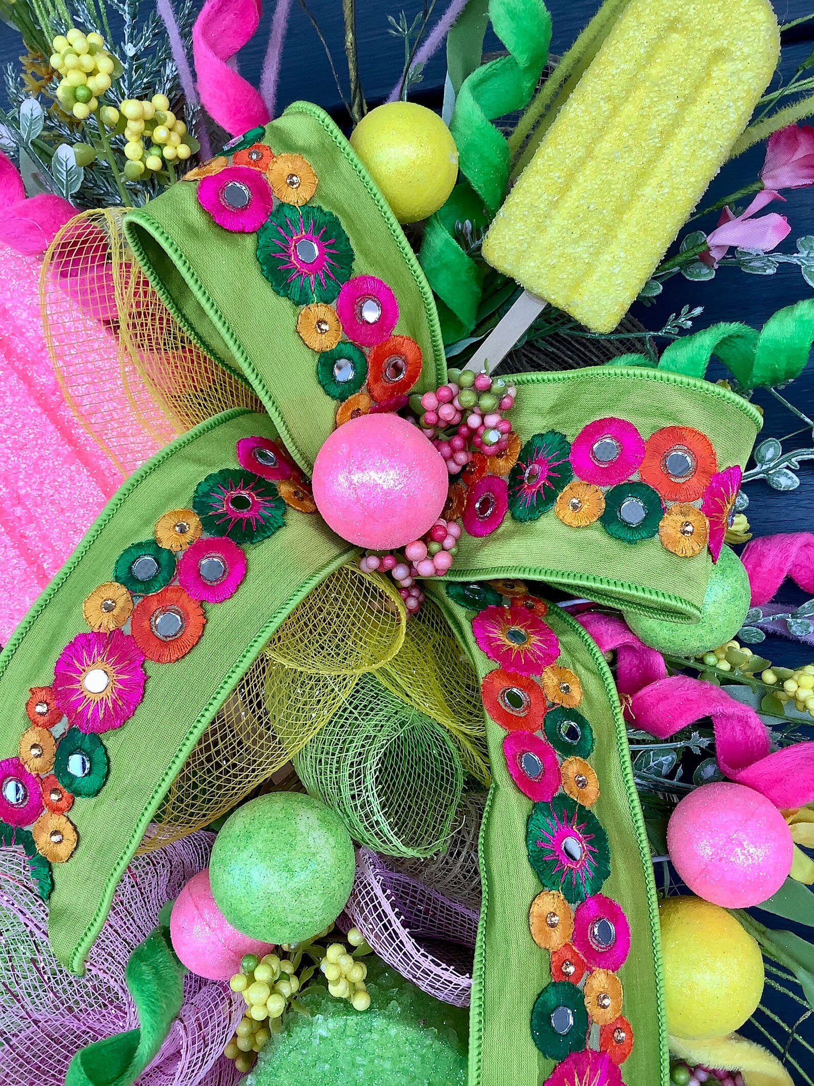 Colorful Popsicle Door Swag, Summer Front Door Decor, Whimsical Ice ...