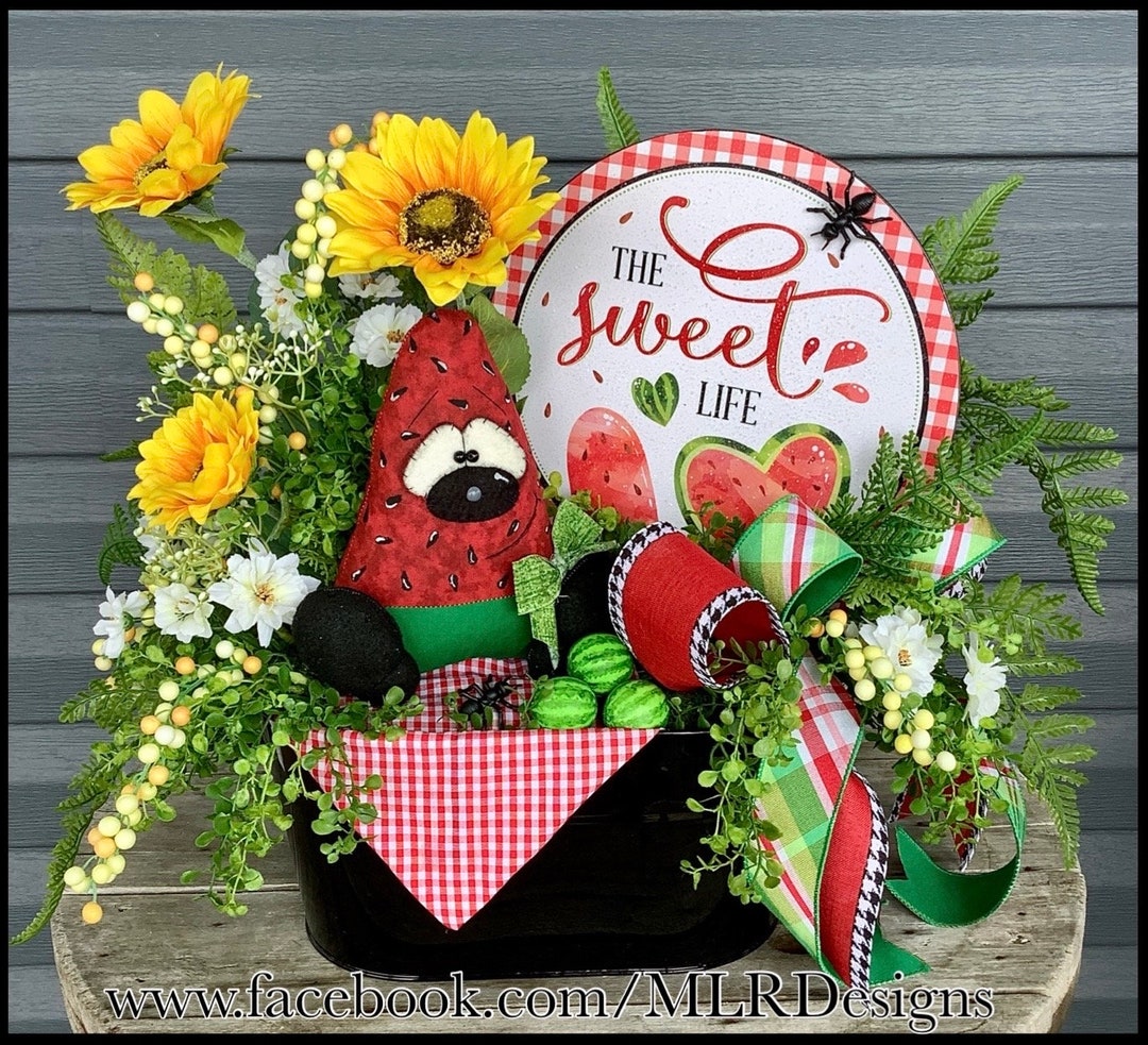 SUMMER Watermelon Table Decor, Summer Picnic Sunflower Entry ...