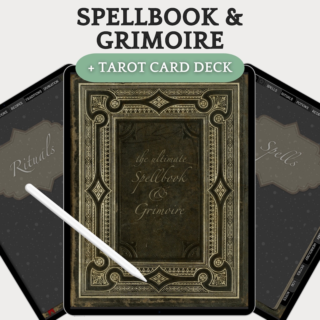 Digital Mystical Spellbook & Grimoire Bundle + Tarot Card Deck - Etsy