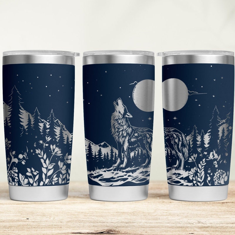 Wolf Tumbler With Sayings - Etsy