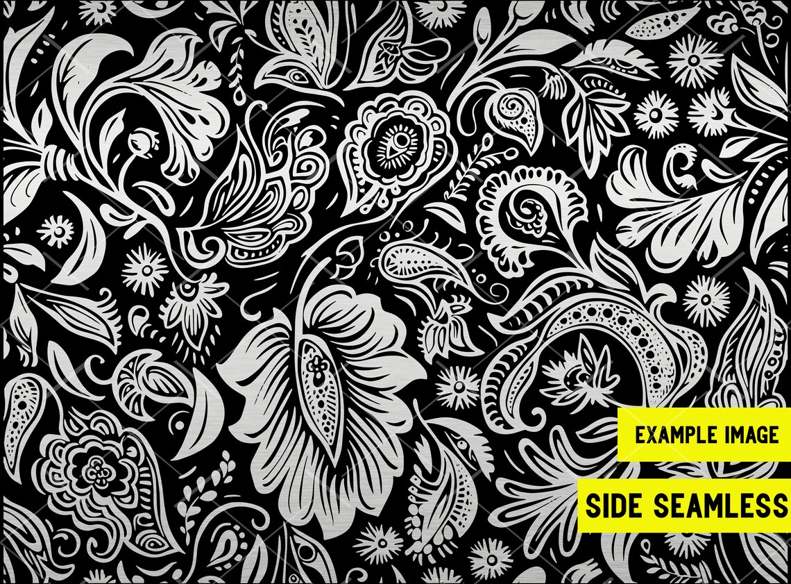 Floral Paisley Tumbler Wrap Laser SVG: 40oz Engraved Design (digital ...