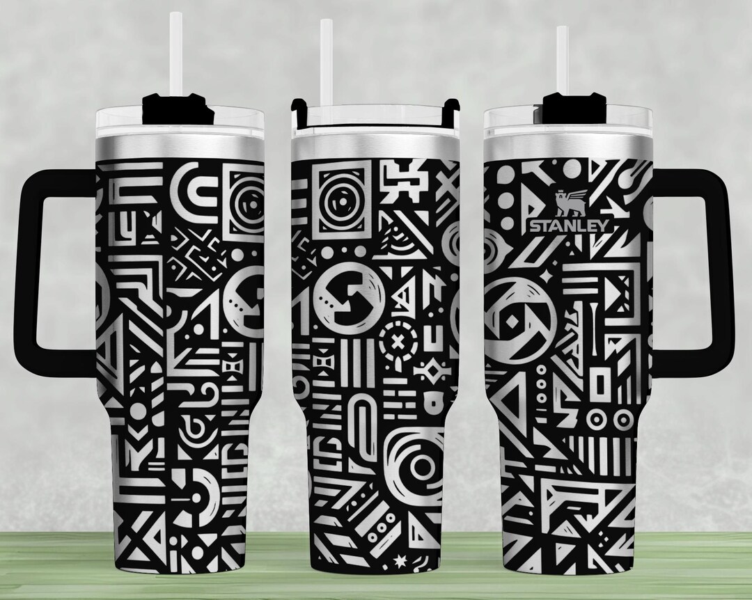 Mono Geometry Stanley 40oz Tumbler Wrap Laser SVG File - Etsy