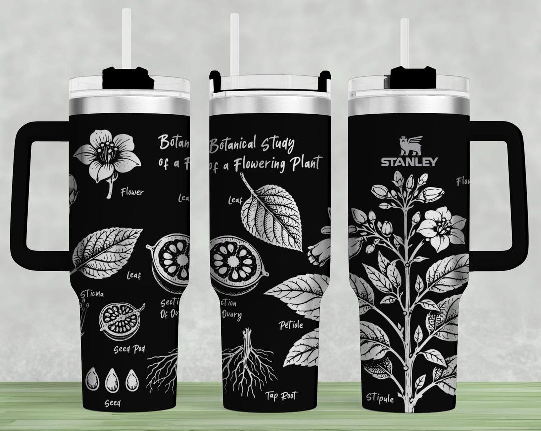 Botany Tumbler Wrap SVG: Laser Design for Stanley 40oz (digital File ...