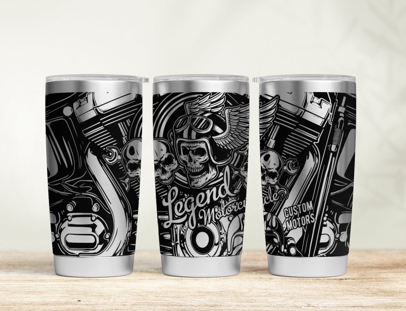Motorcycle Tumbler Wrap Laser SVG File: 20oz 30oz Engraved Tumbler ...