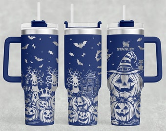 Halloween Stanley 40oz Tumbler Wrap Laser SVG: Seamless Design (digital ...