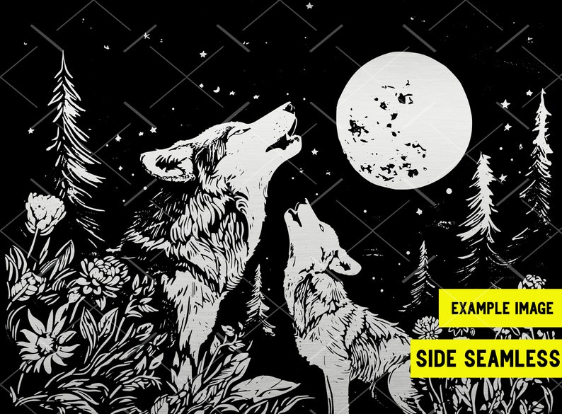 Wolf Howling Tumbler Wrap Laser SVG: Engraved 40oz Design (digital File ...