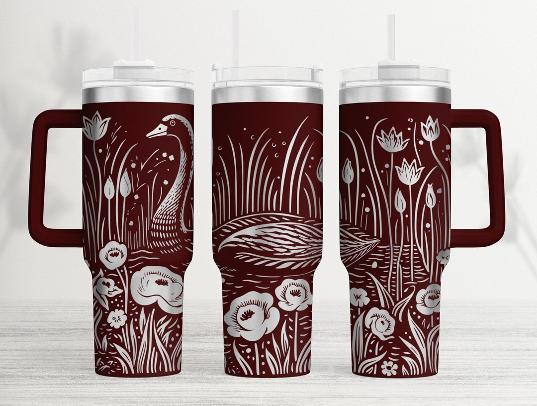 Swan Tumbler Wrap SVG, Full Wrap Svg, 40 Oz Tumbler Wrap Svg, Laser ...