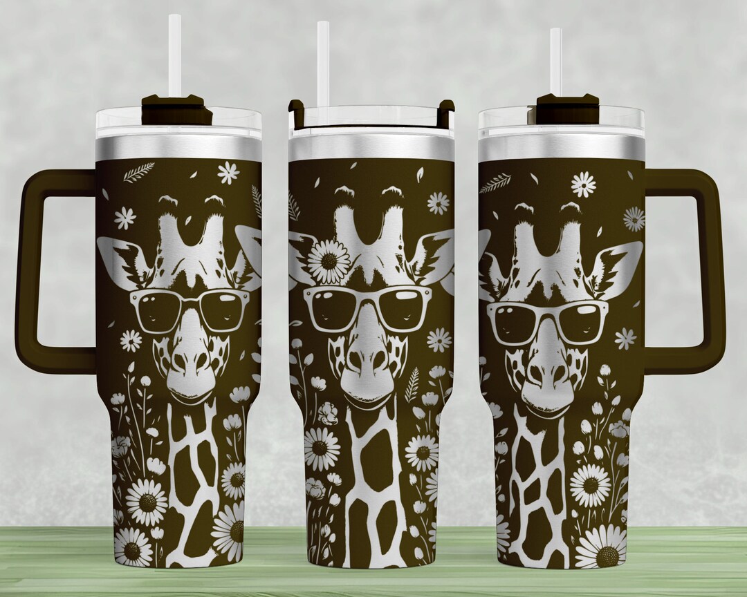 Giraffe Engraved 40oz Tumbler Wrap: Laser SVG Design (digital Download ...