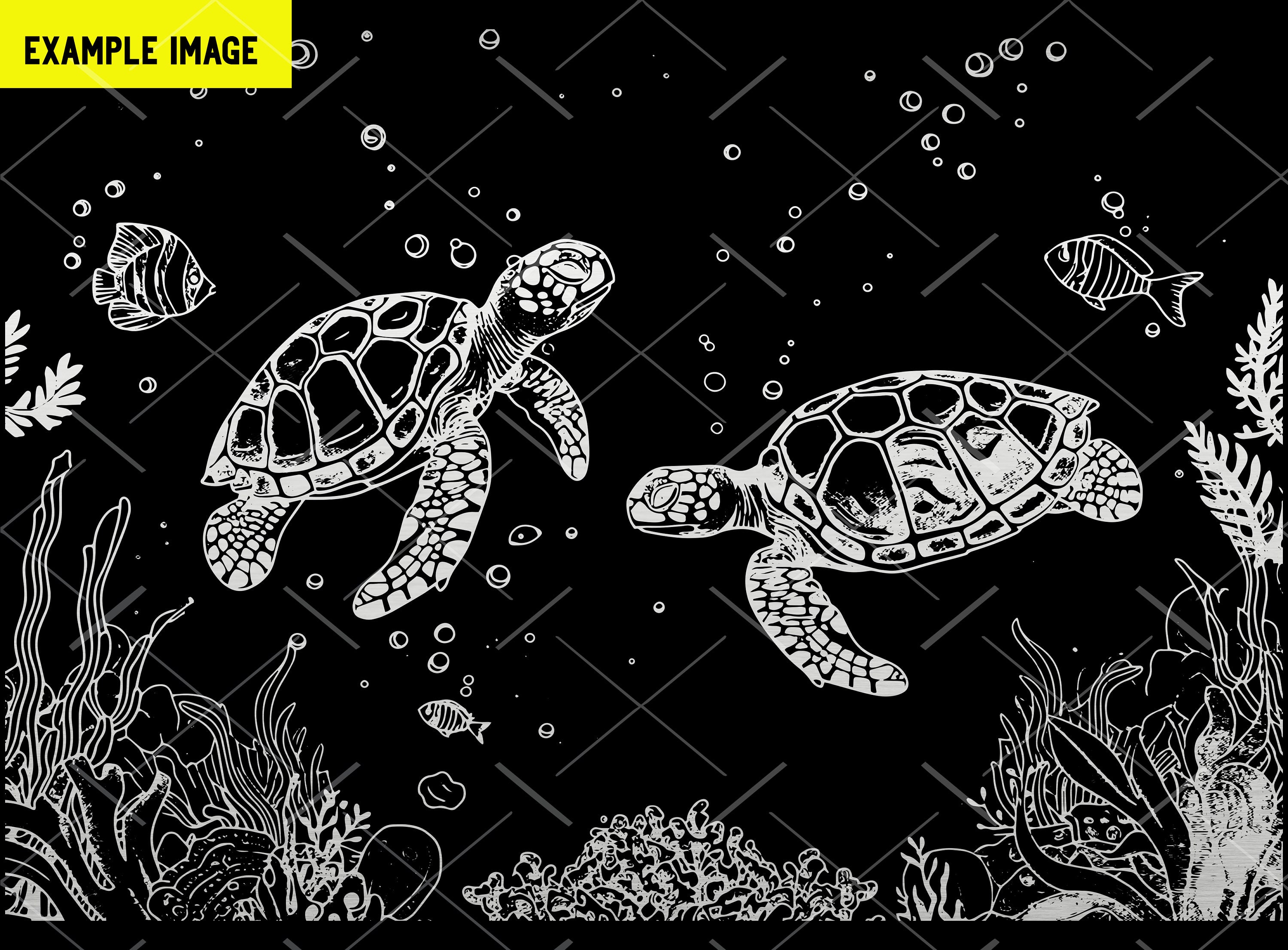 Turtle Tumbler Wrap Laser SVG, 40oz Tumbler Full Wrap Laser SVG, Laser ...