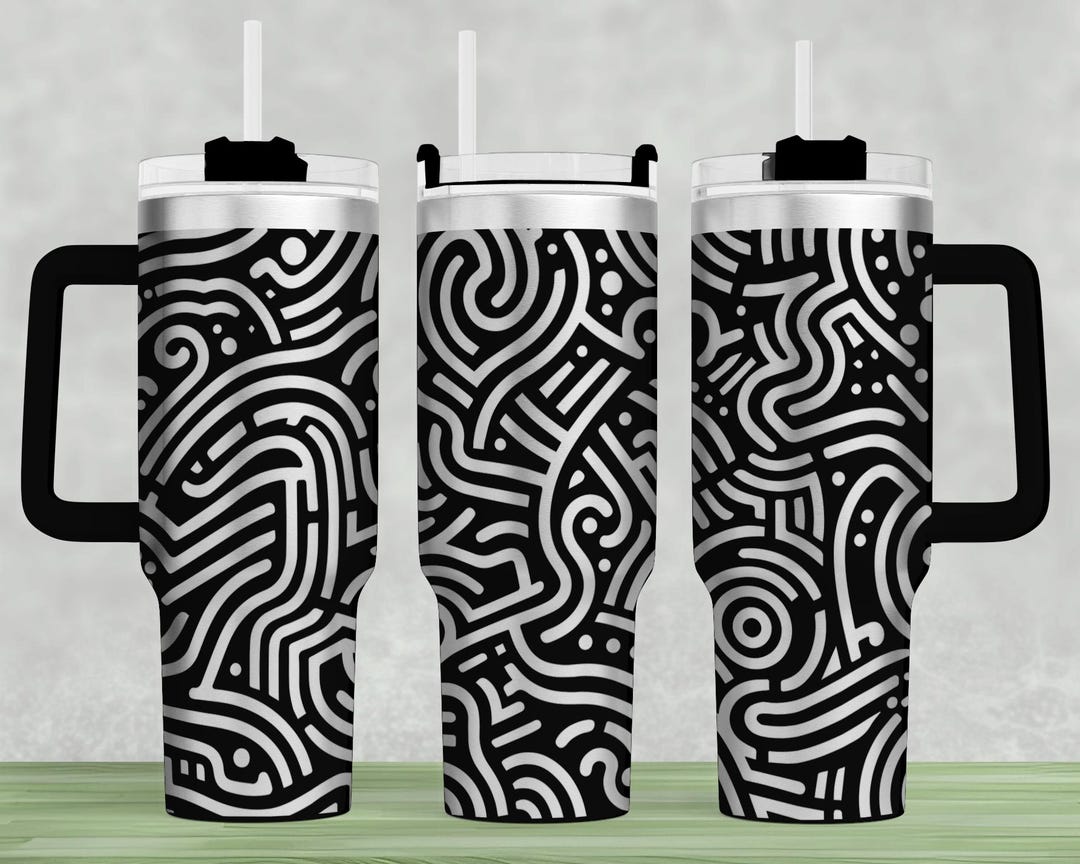 Abstract Tumbler Wrap: Laser Engraved SVG, 40oz Tumbler (digital ...