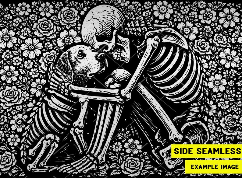 Skeleton and Dog 40oz Tumbler Wrap SVG: Laser Engrave Design (digital ...