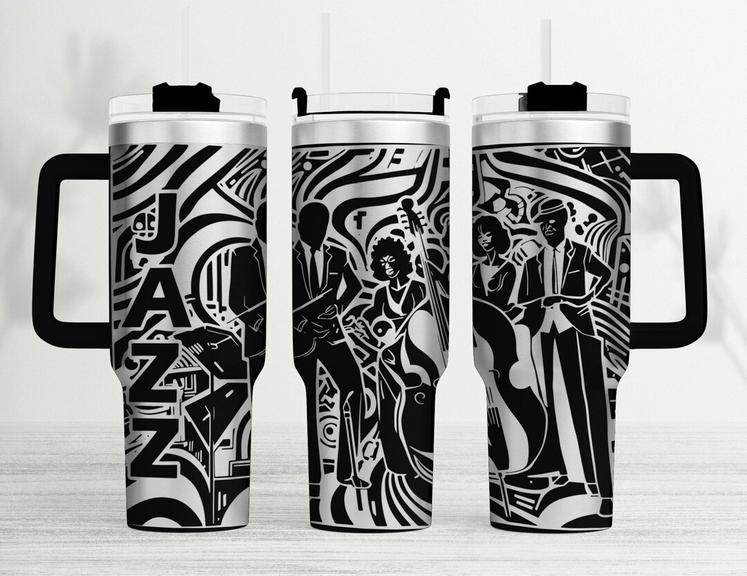 Jazz Music Svg, Jazz Tumbler Wrap Laser SVG, 40oz Tumbler Full Wrap ...