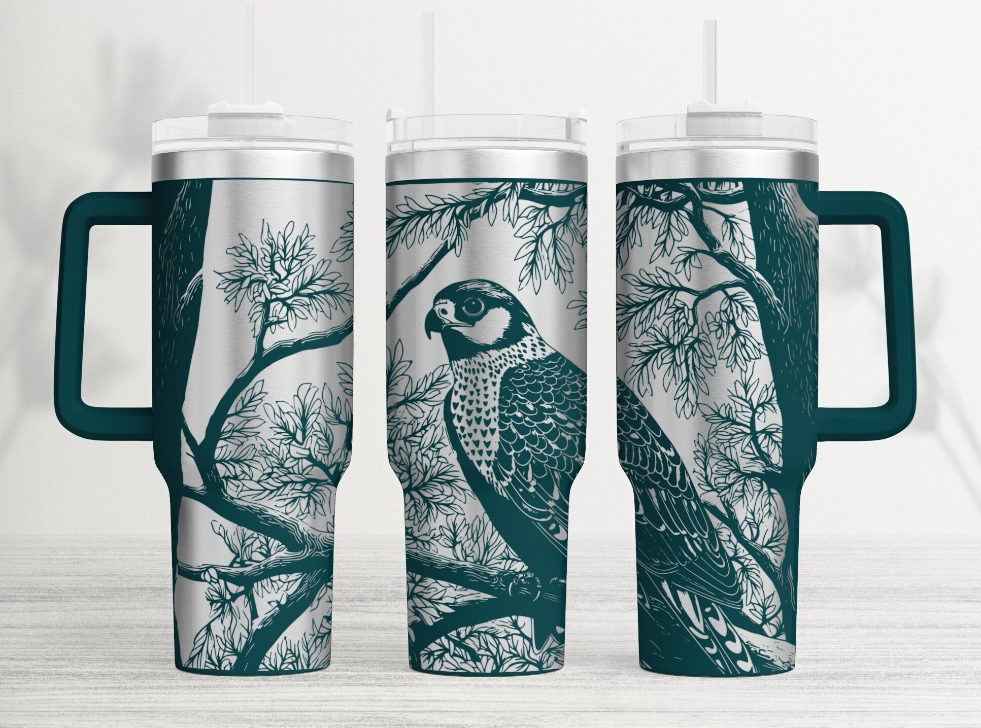 Falcon Svg Falcon Laser Tumbler Wrap SVG, Full Wrap Svg, 40 Oz Tumbler ...