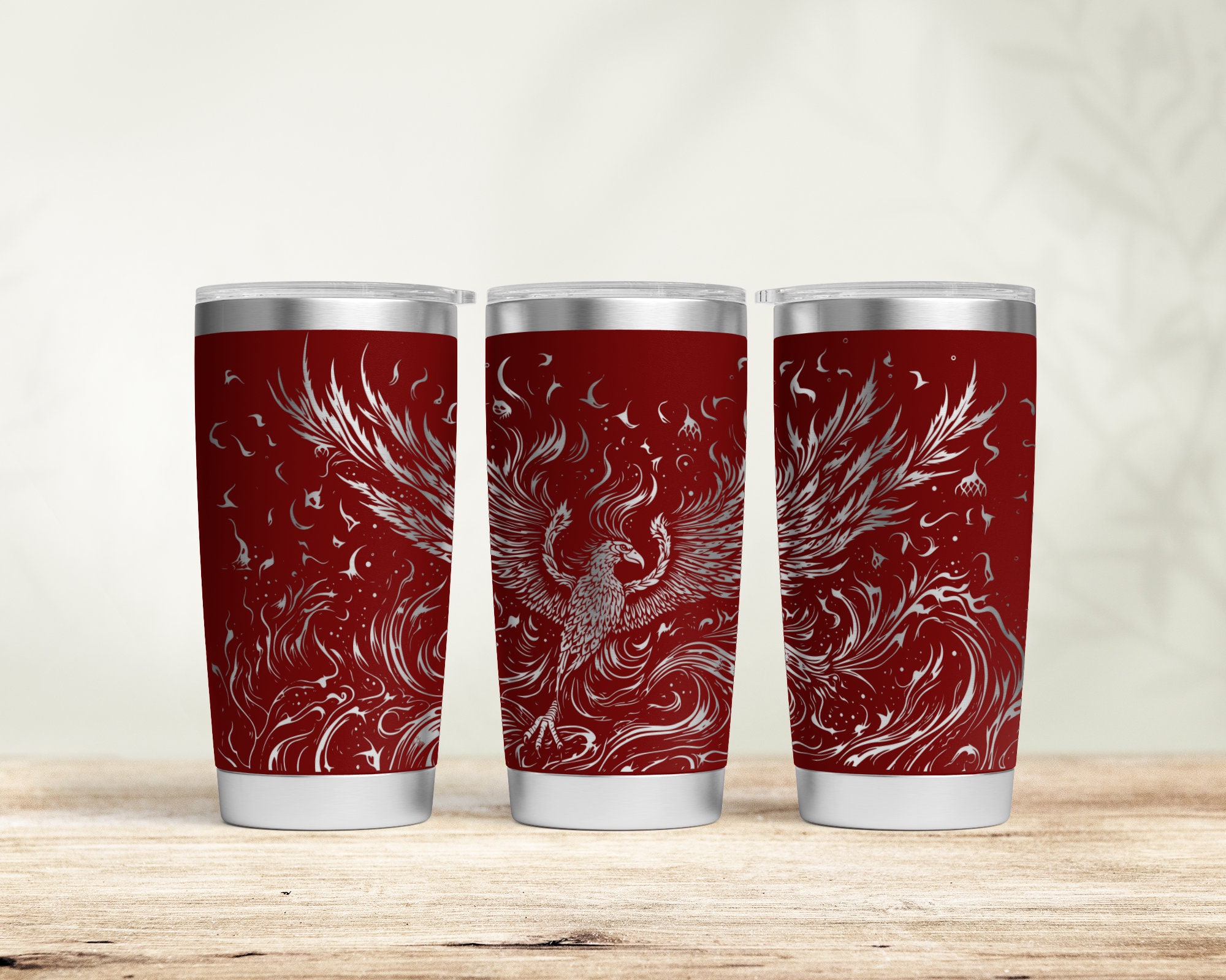 Phoenix Laser Tumbler Wrap SVG, Full Wrap Svg, 30 20 Oz Tumbler Wrap ...