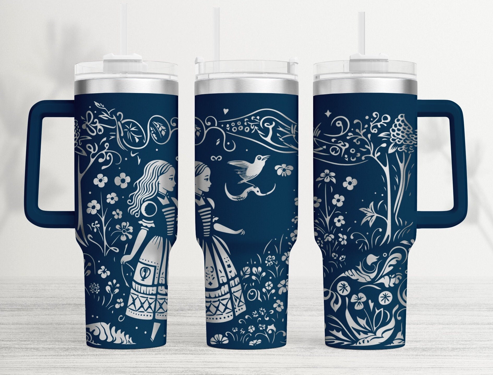 Alice in Wonderland Tumbler Wrap SVG, Full Wrap Svg, 40 Oz Tumbler Wrap ...