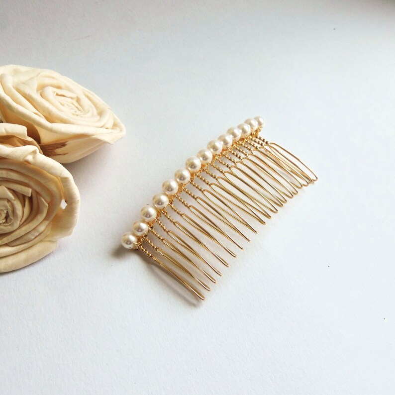 White Pearl Hair Comb Quality Crystal Pearl Comb Pearl Hair Etsy