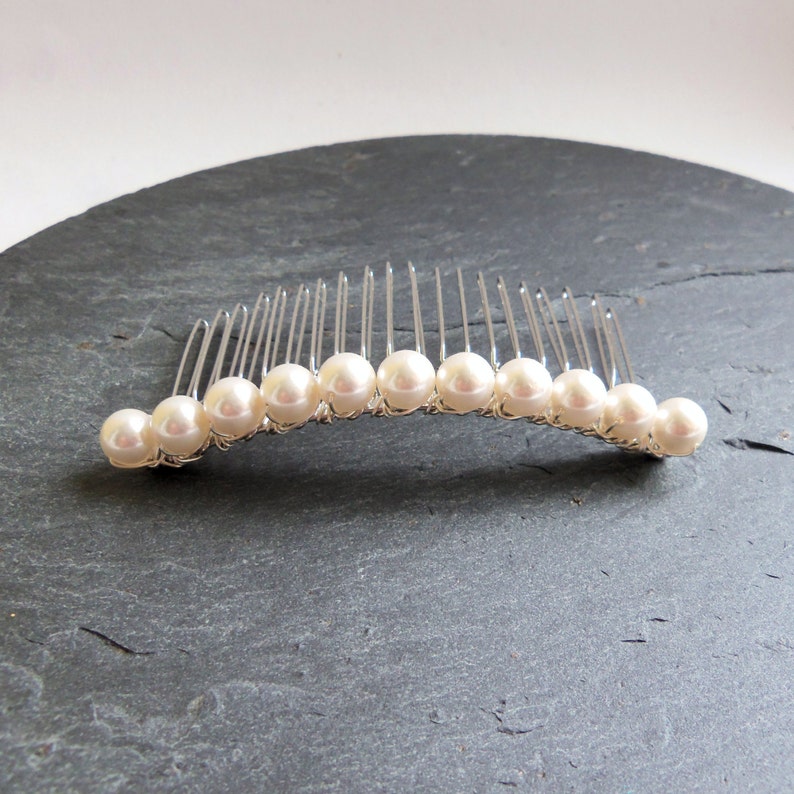 White Pearl Hair Comb Large Pearls High Quality Pearl Comb Etsy