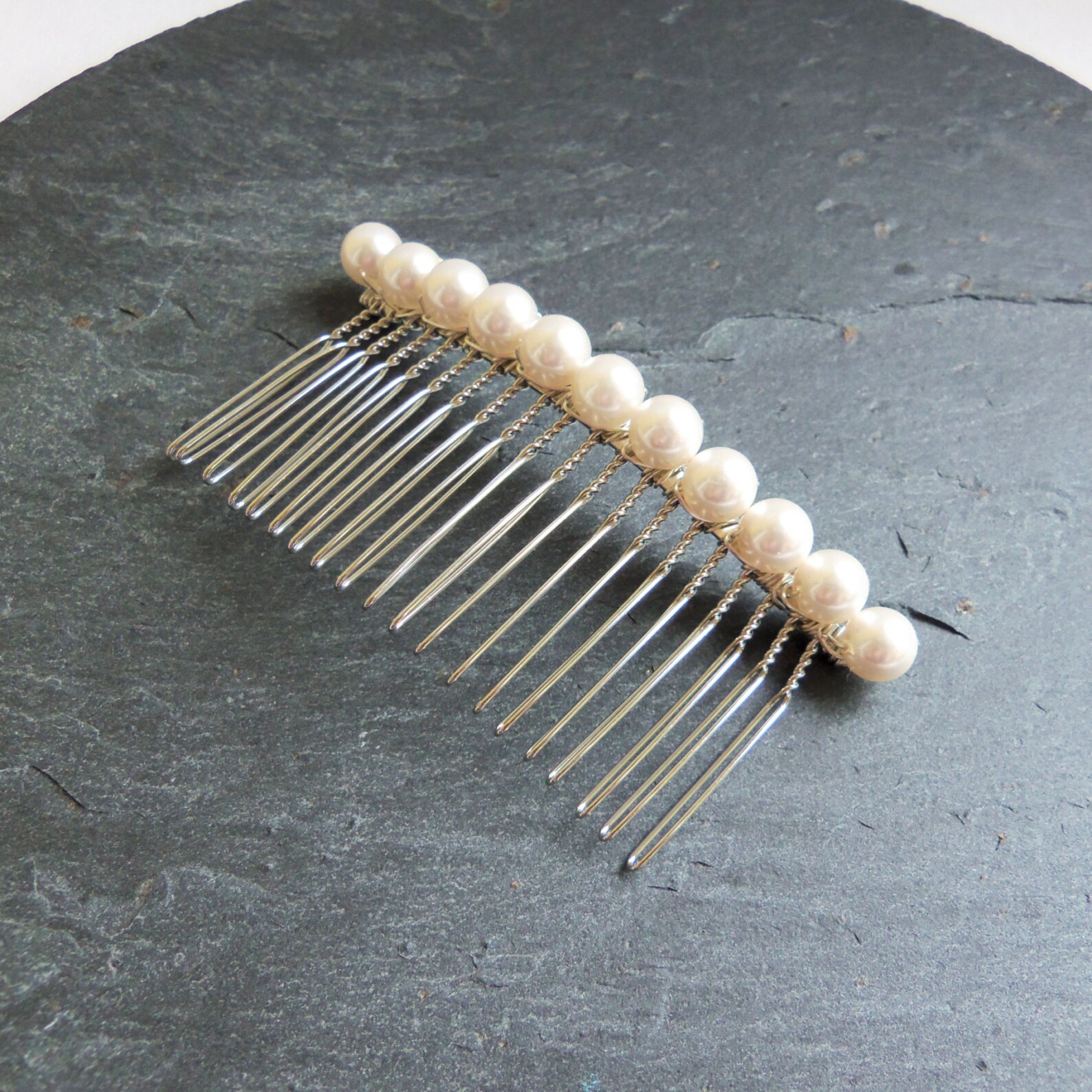 White Pearl Hair Comb Large Pearls High Quality Pearl Comb - Etsy