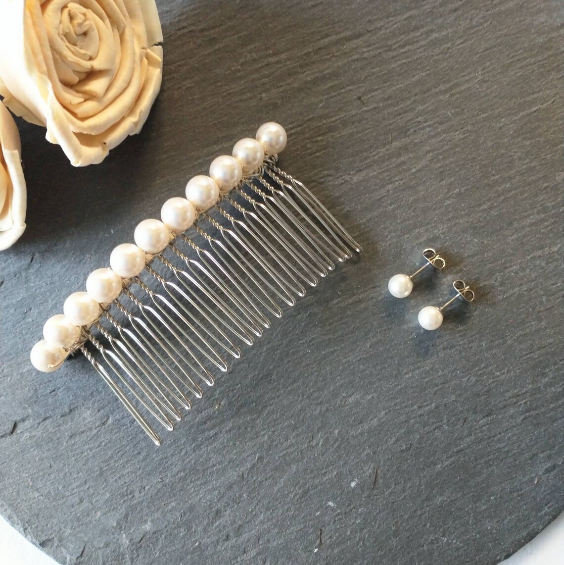 White Pearl Hair Comb Large Pearls High Quality Pearl Comb - Etsy