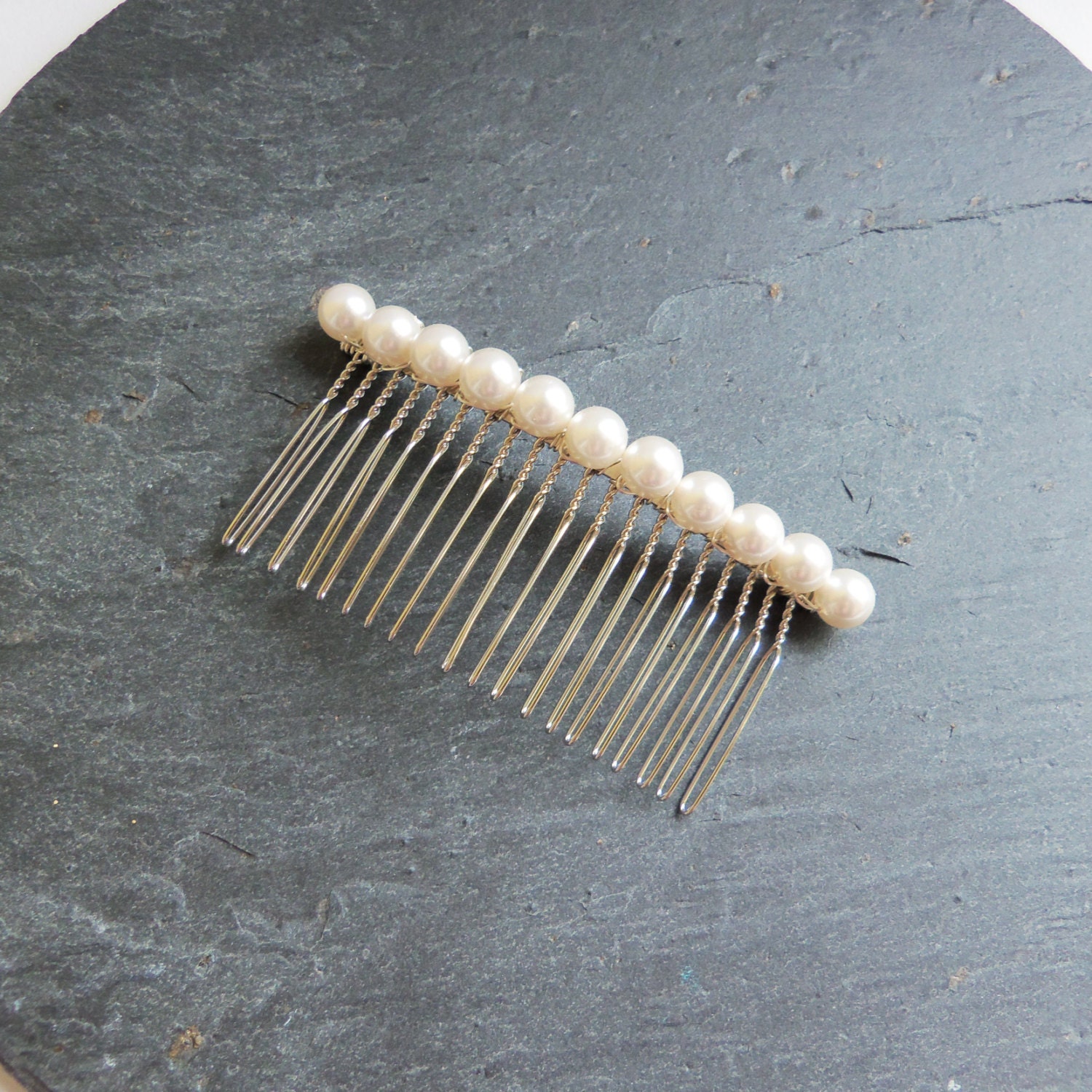 White Pearl Hair Comb Large Pearls High Quality Pearl Comb - Etsy
