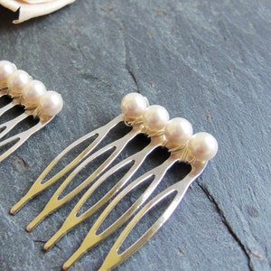 White Pearl Hair Combs, Pair Combs, Quality Pearl Comb, Pearl Hair ...