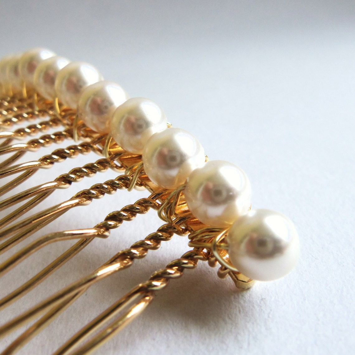 White Pearl Hair Comb Quality Crystal Pearl Comb Pearl Hair - Etsy