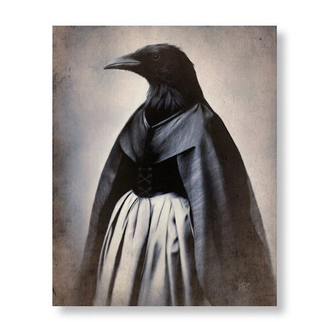 Unique Crow Art Print Raven Unique Gothic Home Decor Wall Art Dark ...