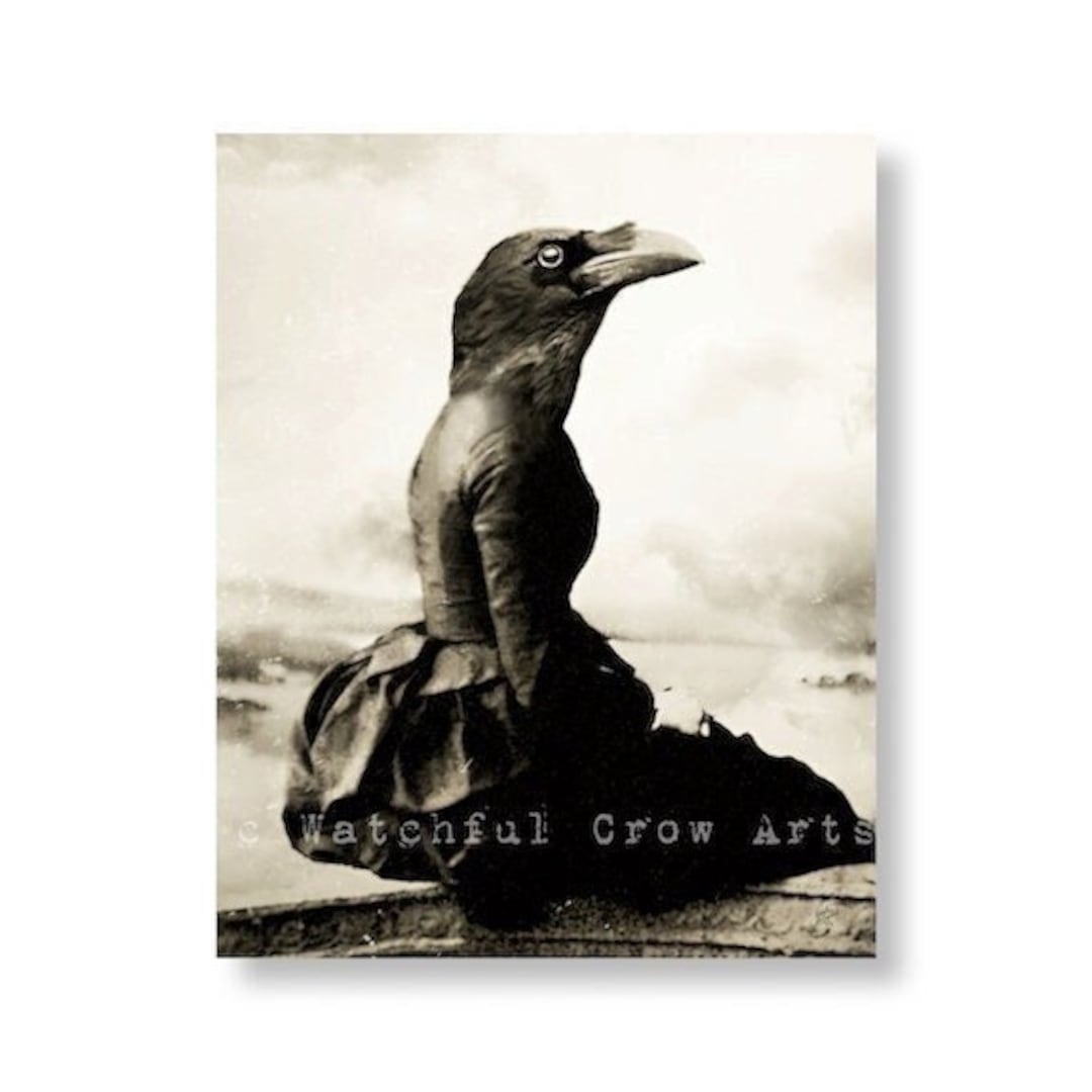 Unique Crow Art Print Raven Art Collage Gothic Decor - Etsy