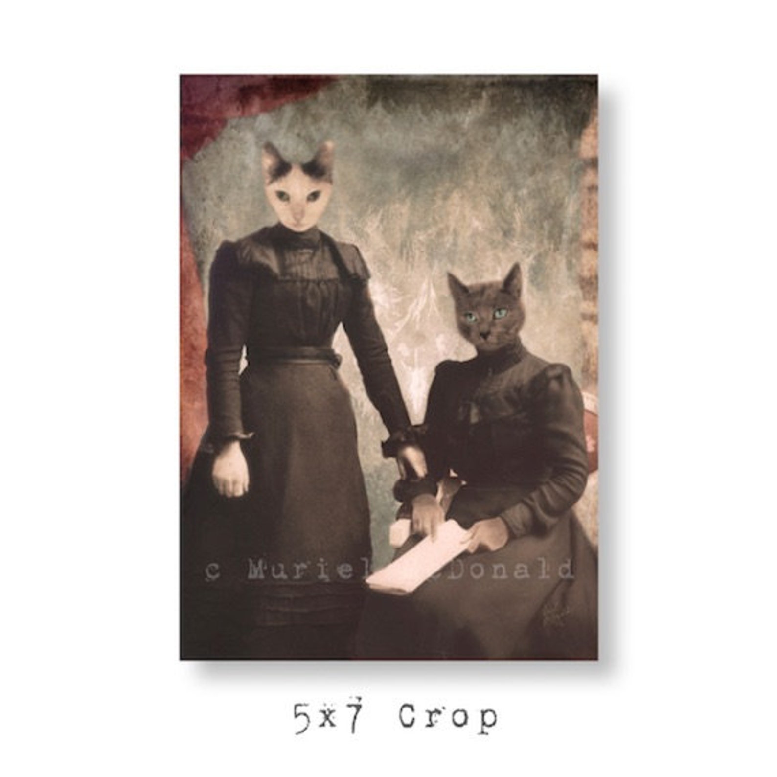 Cat Gothic Home Decor Creepy Cat Wall Art Steampunk Surreal - Etsy ...